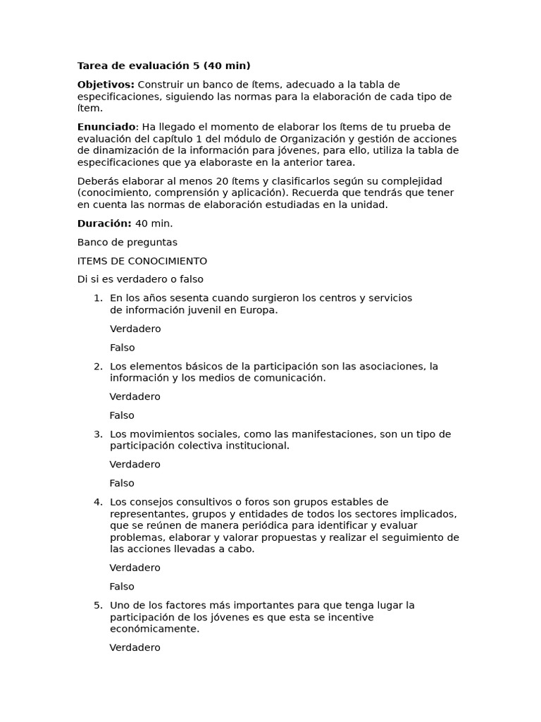 Tarea de Evaluación 5 mf1445 | PDF | Conocimiento | Información
