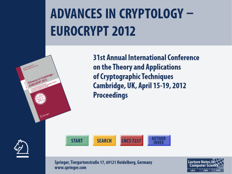 EUROCRYPT 2012 Conference Proceedings | PDF