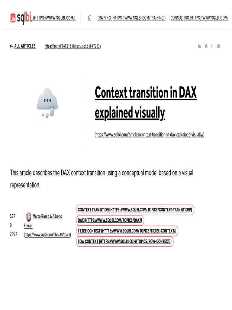 Context Transition in DAX Explained Visually - SQLBI | PDF