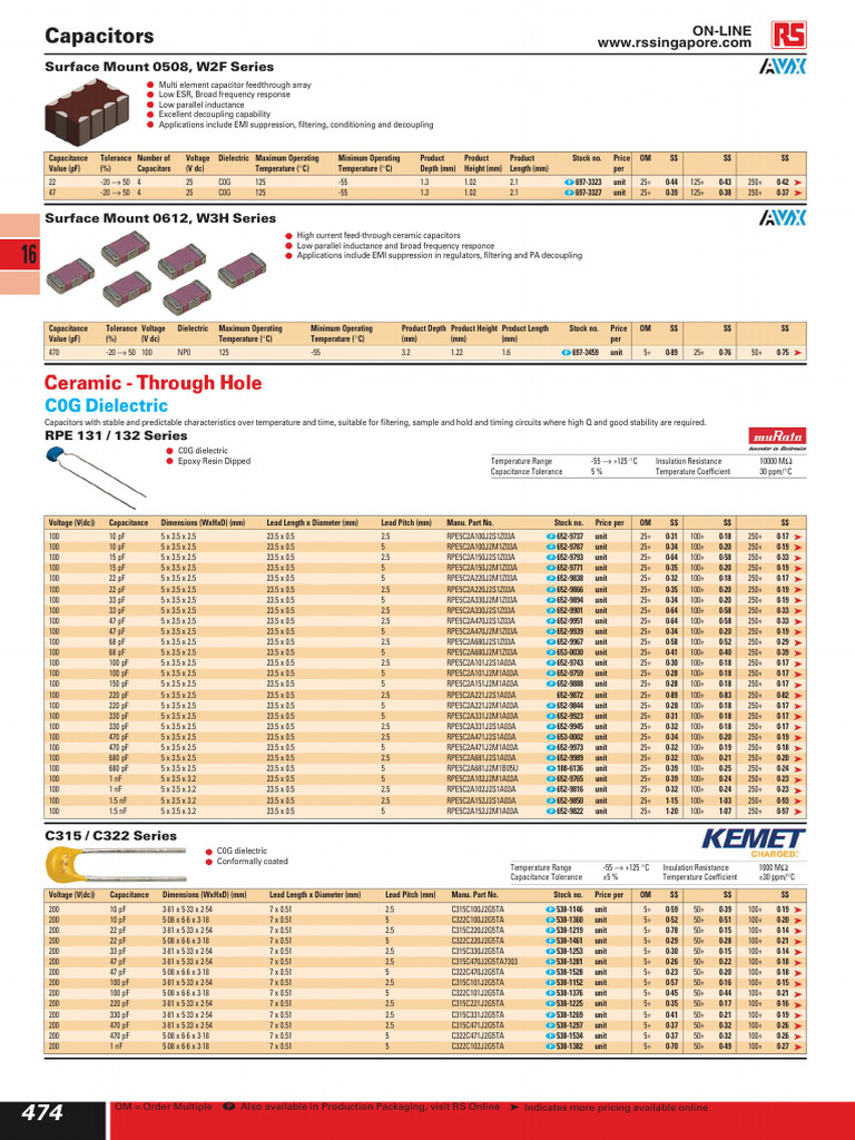 C0G Dielectric Capacitors Overview | PDF | Capacitor | Electricity