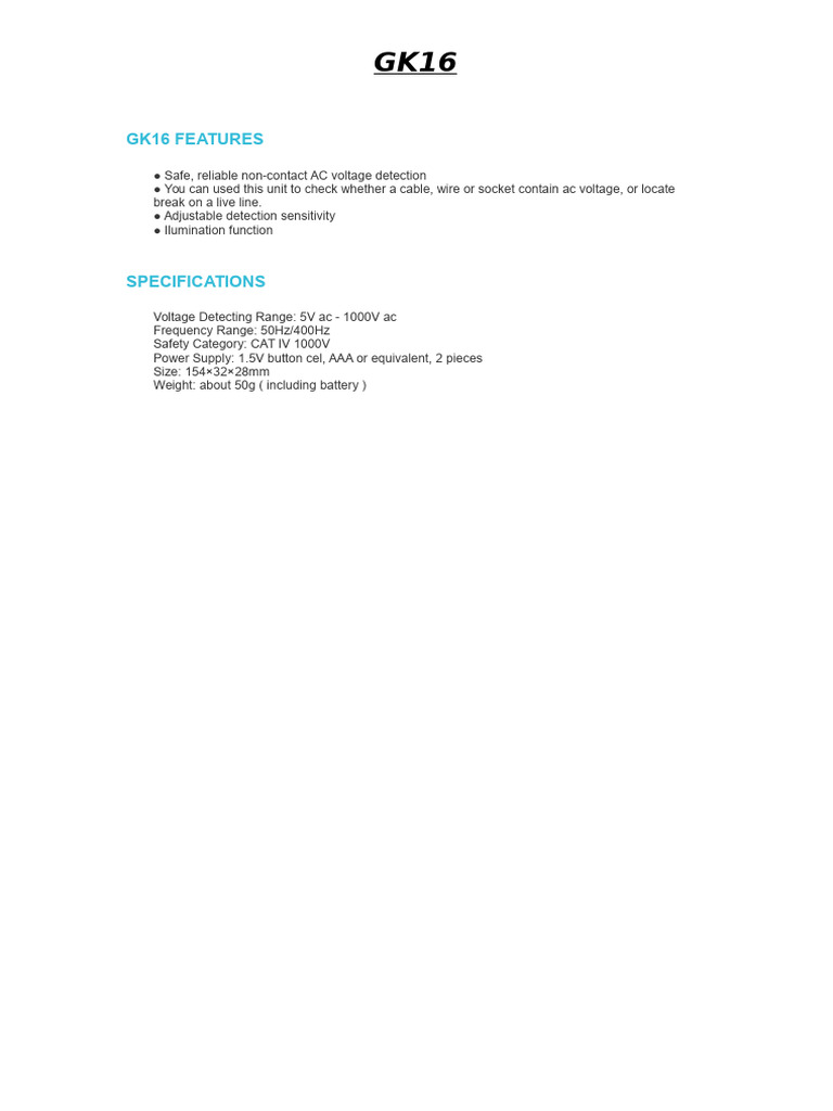 Datasheet GK 16 | PDF