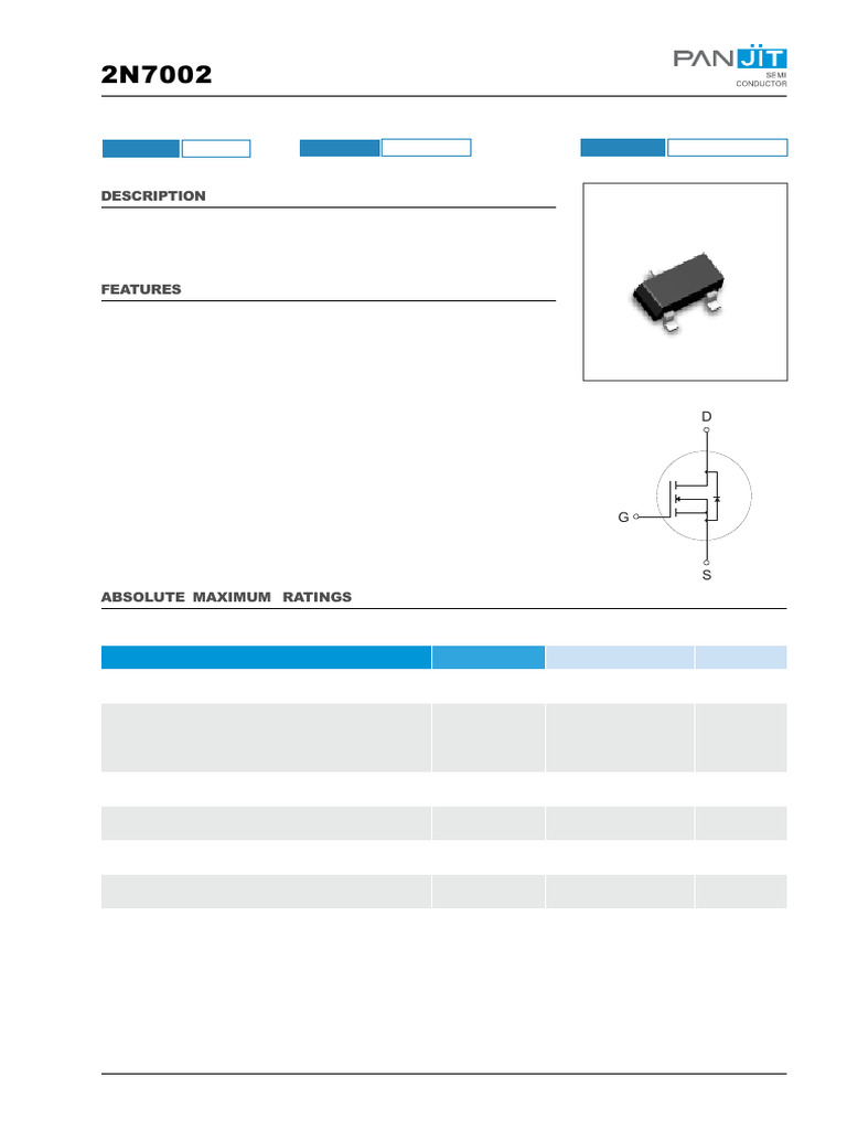 2N7002_PJ | PDF | Field Effect Transistor | Mosfet