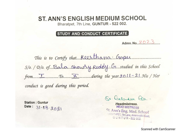 10 Th Study Certificate | PDF