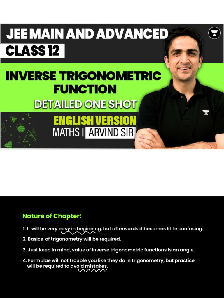 Inverse Trigonometry Function | PDF | Function (Mathematics ...