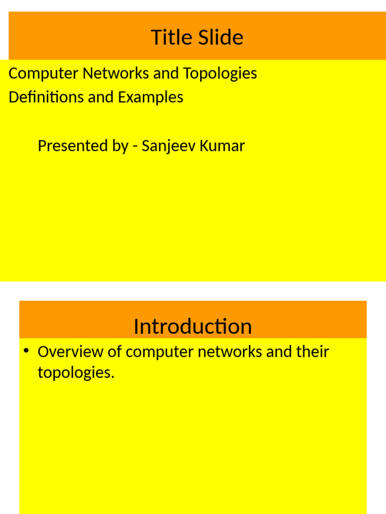 Computer Networks and Topologies Presentation (1) | PDF