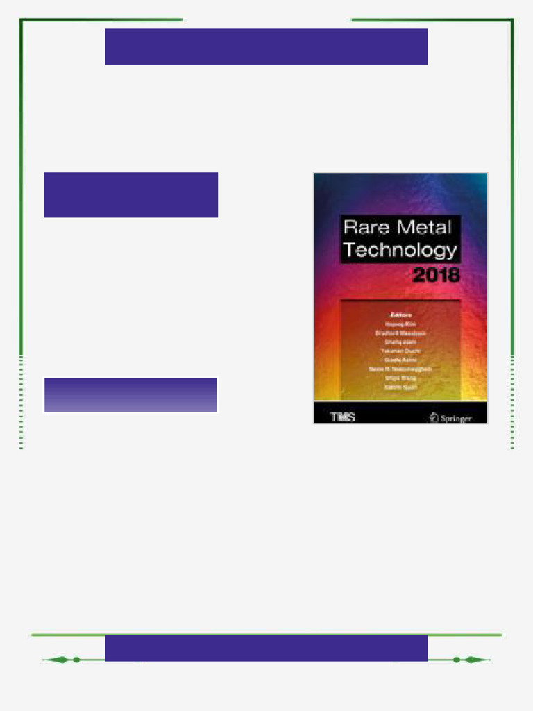 Rare Metal Technology 2018 1st Edition Hojong Kim eBook comprehensive ...