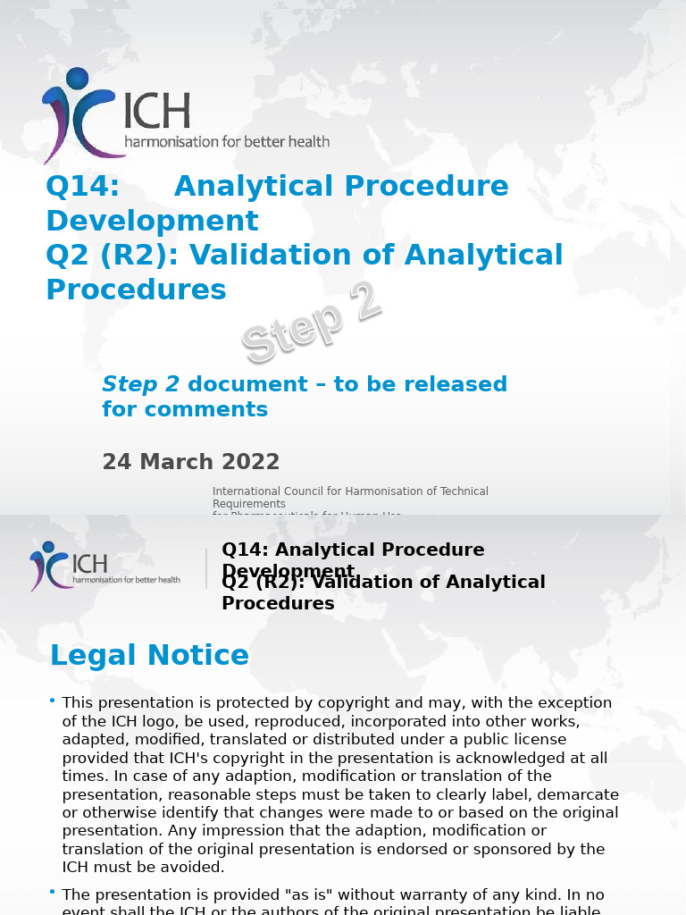 Q2 Q14 ICH Step 2 Presentation 2022 0325 | PDF | Verification And ...