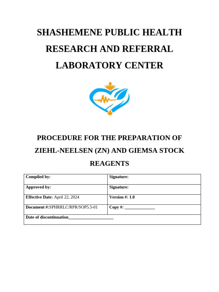 SOP For Reagent Preparartion | PDF | Staining