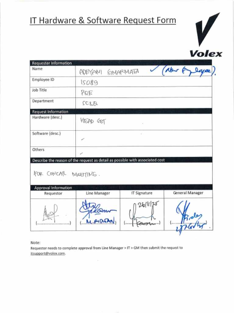 IT Req Form - Approved | PDF