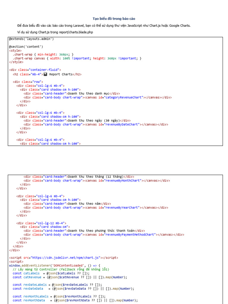 Lab08 - Tạo Biểu Đồ Trong Báo Cáo | PDF