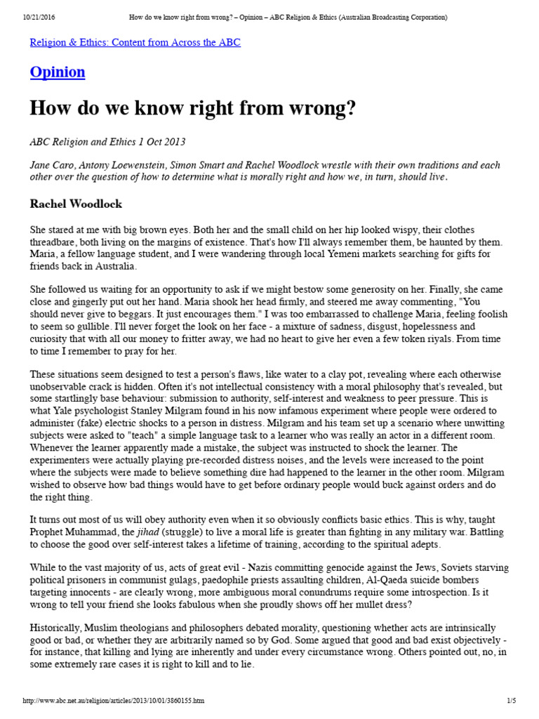 Exploring Morality: Right vs. Wrong | PDF | Hutu | Faith