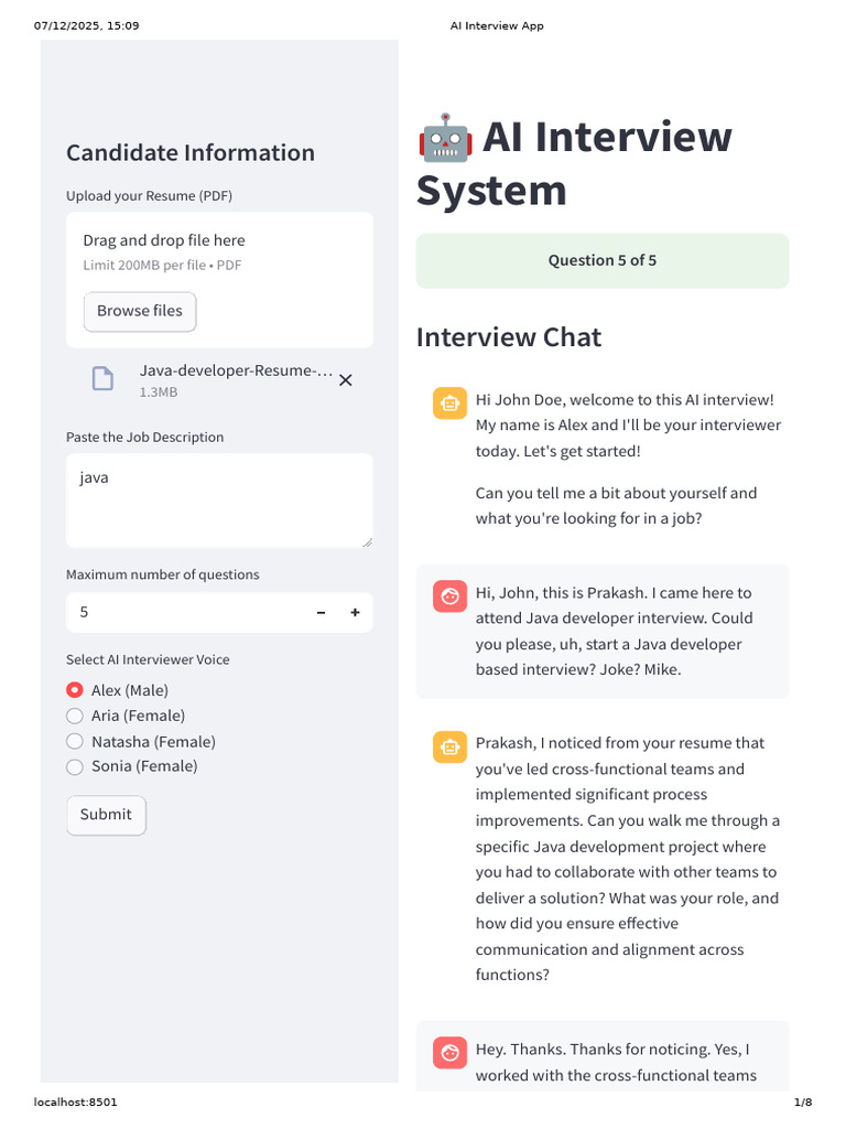 AI Interview for Java Developer Role | PDF | Agile Software Development ...