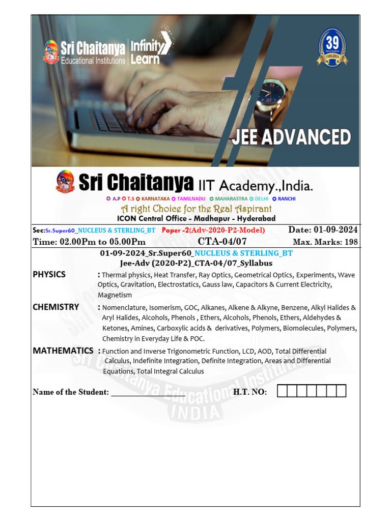 01 09 2024 Sr.super60 Nucleus&Sterling Bt Jee Adv(2020 p2) Cta 04&07 q ...