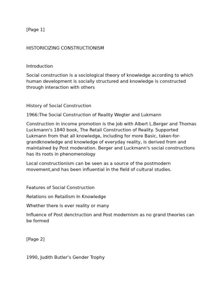 Understanding Social Constructionism | PDF | Masculinity | Gender