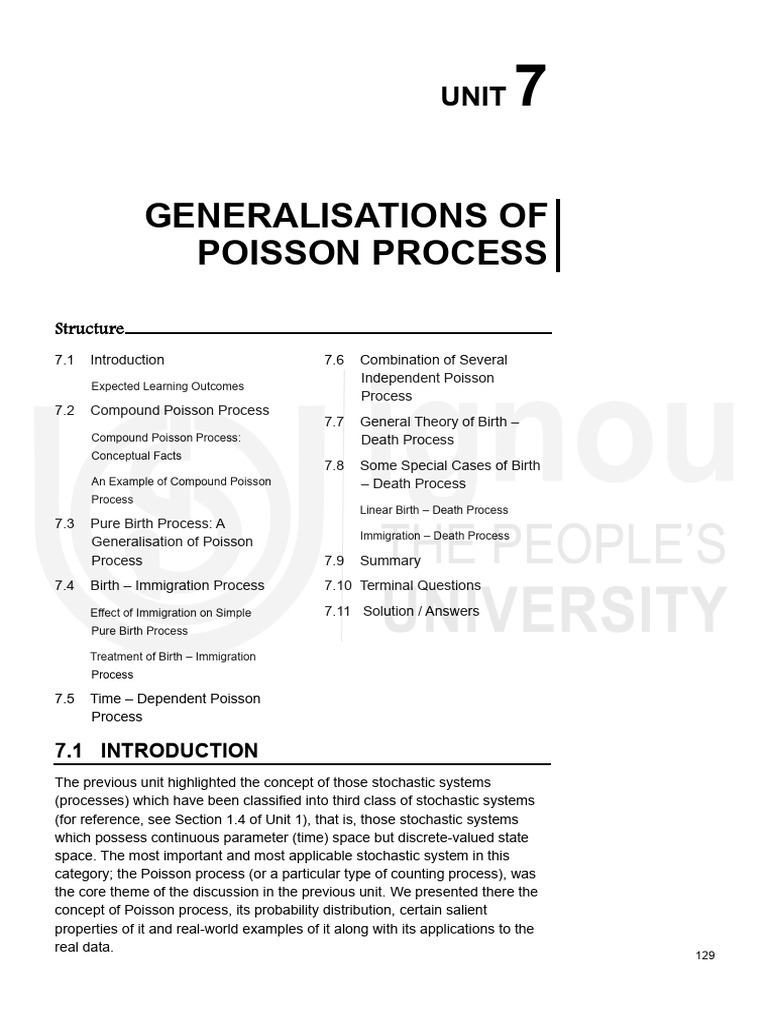 Unit 7 | PDF | Poisson Distribution | Teaching Mathematics