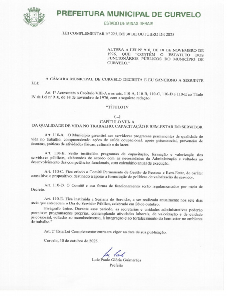 LC Lei Complementar 00225 2025 | PDF