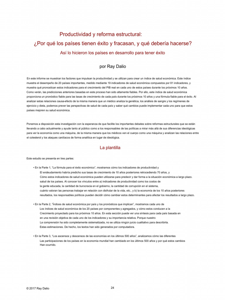 Productividad y Reforma Estructural T | PDF | Deuda | Inversiones