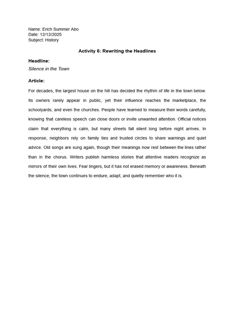 Activity 6_ Rewriting the Headlines | PDF