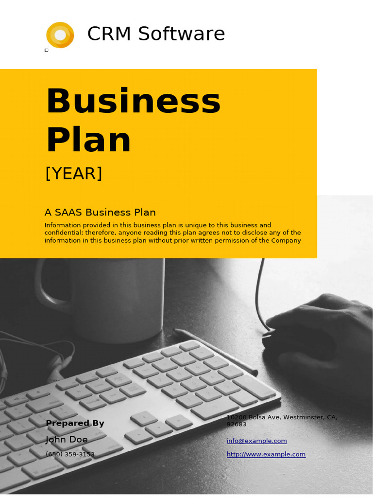 Saas Business Plan Example | PDF | Customer Relationship Management ...