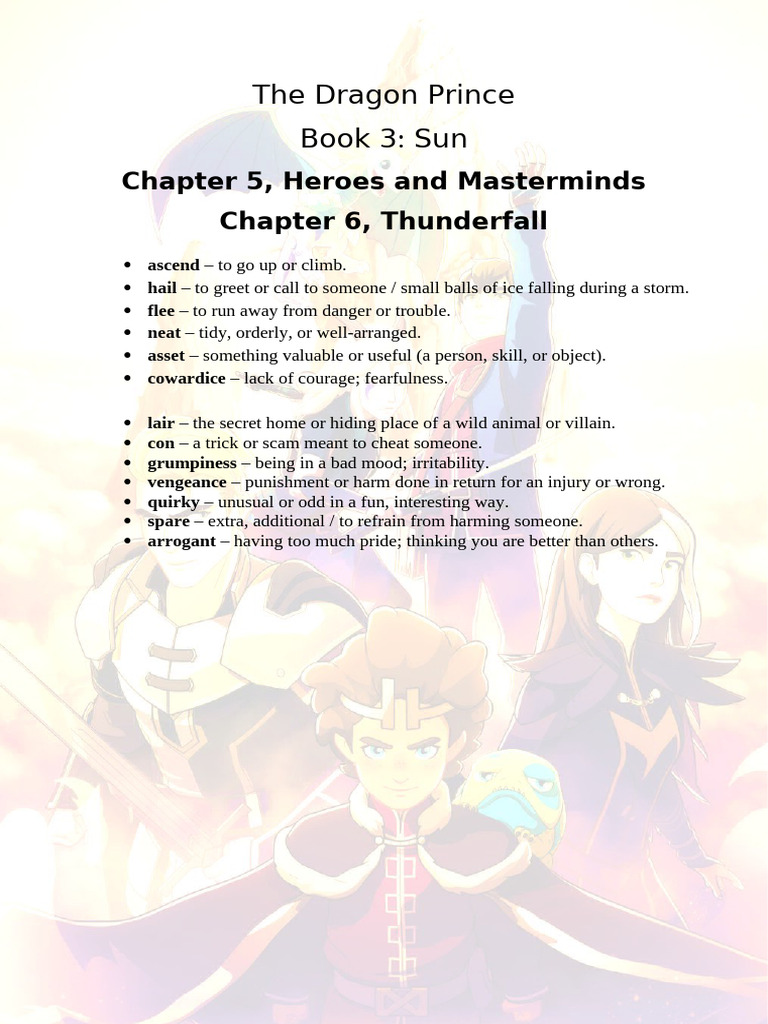 The Dragon Prince, Book 3_Sun, Episode 5,6 | PDF