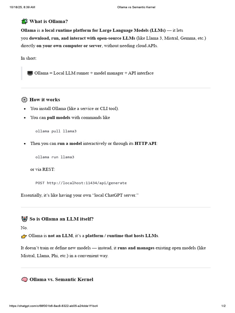 Ollama: Local LLM Runtime Explained | PDF
