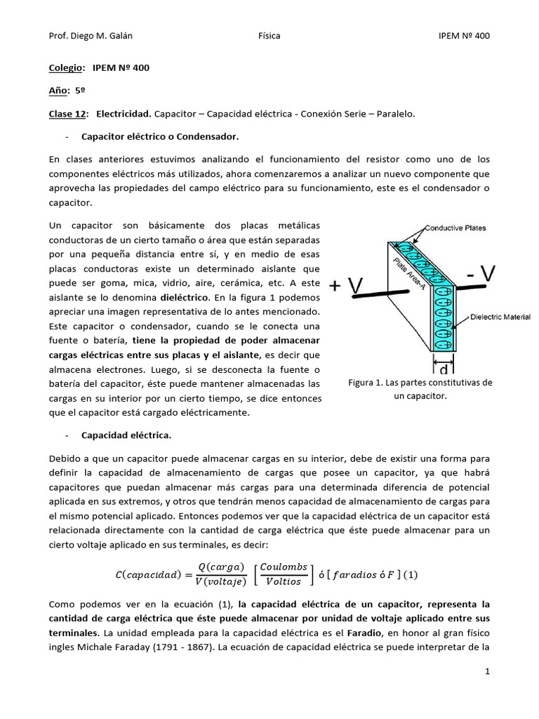 Clase 12 - Capacitores | PDF | Condensador | Capacidad