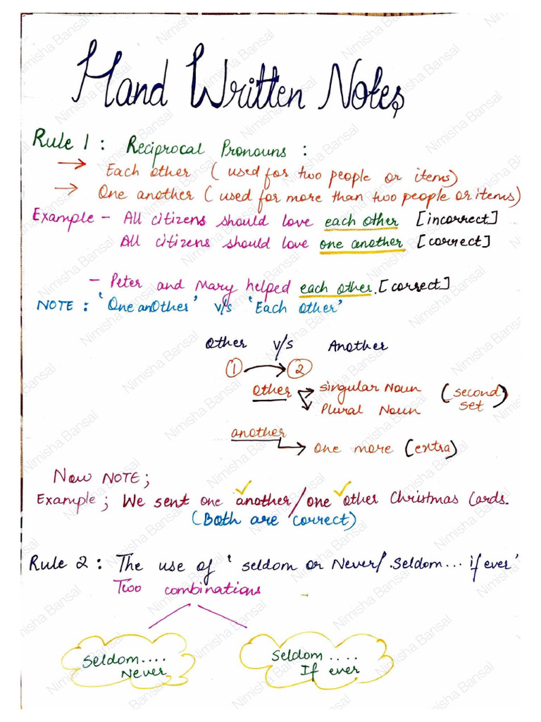 Handwritten Notes ( Grammar ) 03 (1) | PDF