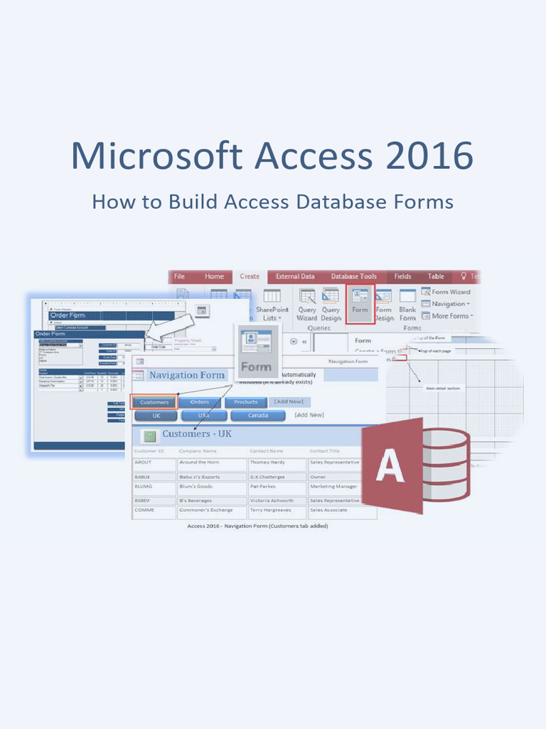 Build Forms in Microsoft Access 2016 | PDF | Microsoft Access | Databases