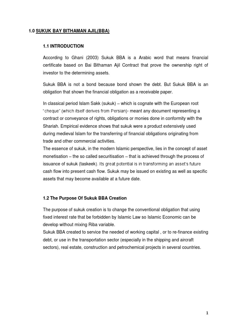 Understanding Sukuk BBA Mechanisms | PDF | Financial Markets ...