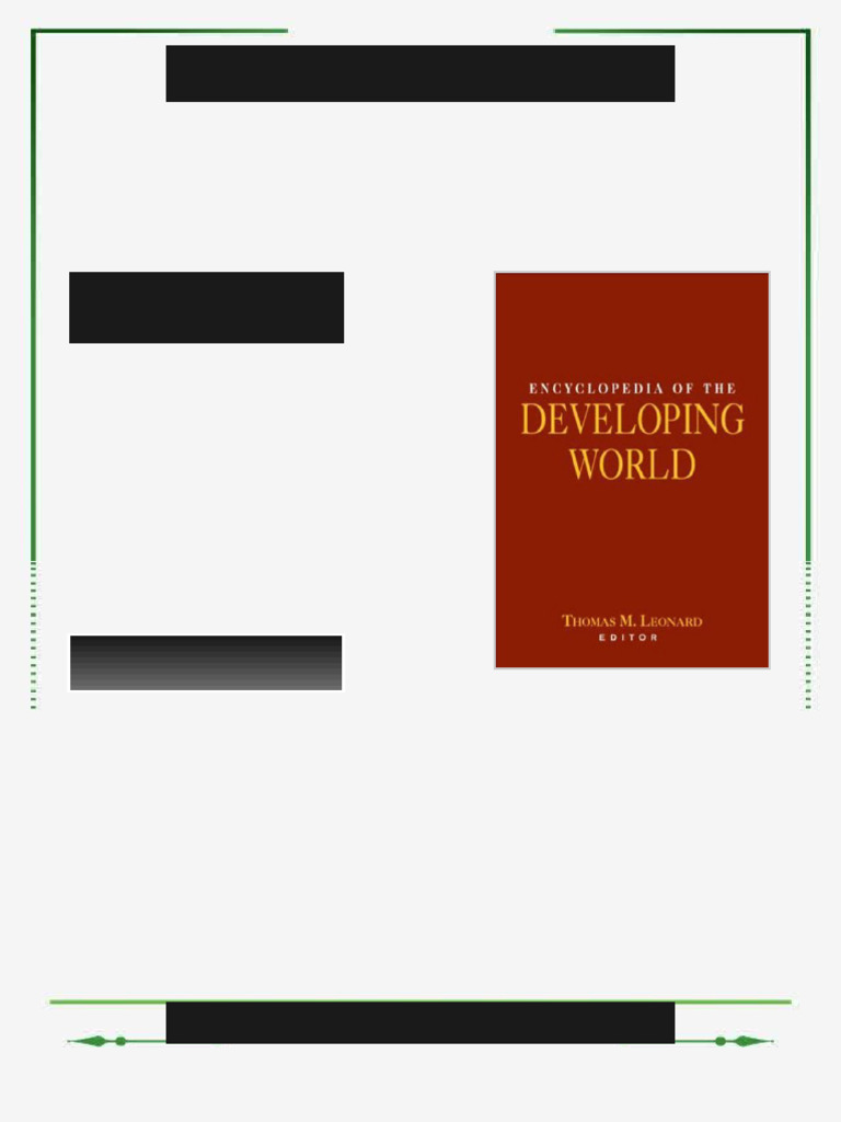 Encyclopedia of the Developing World 1st Edition Thomas M. Leonard ...
