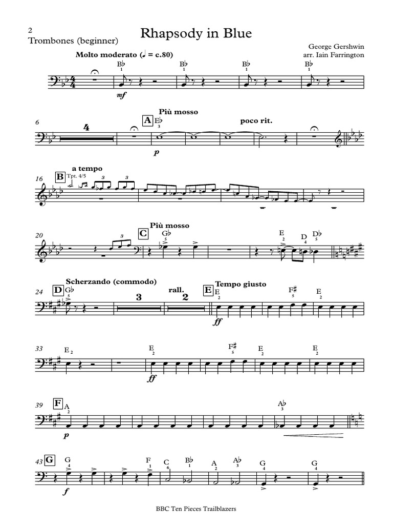 Beginner Trombone Sheet Music Guide | PDF | Musical Forms | Musical ...