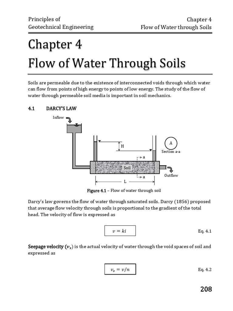 Chapter 4 Flow of Water Through Soils Part 1 Lecture | PDF | Soil ...