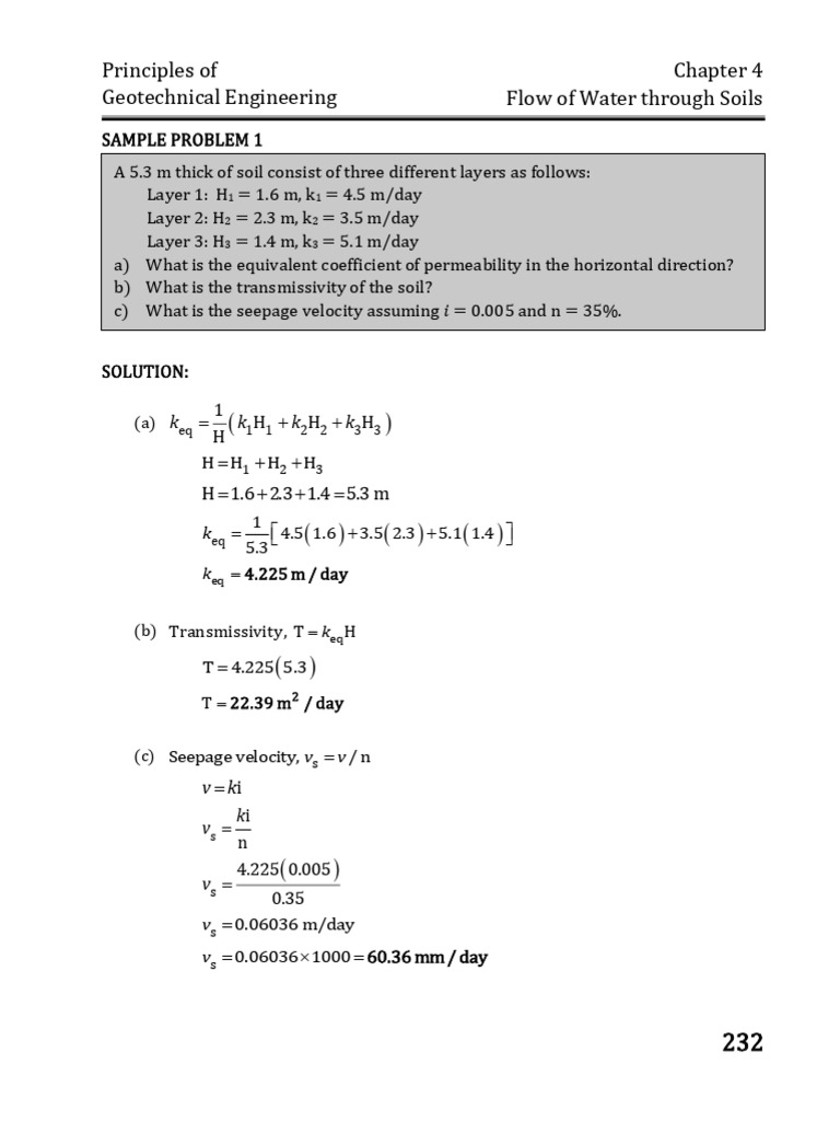 Water Flow in Geotechnical Soils Analysis | PDF | Soil Mechanics ...