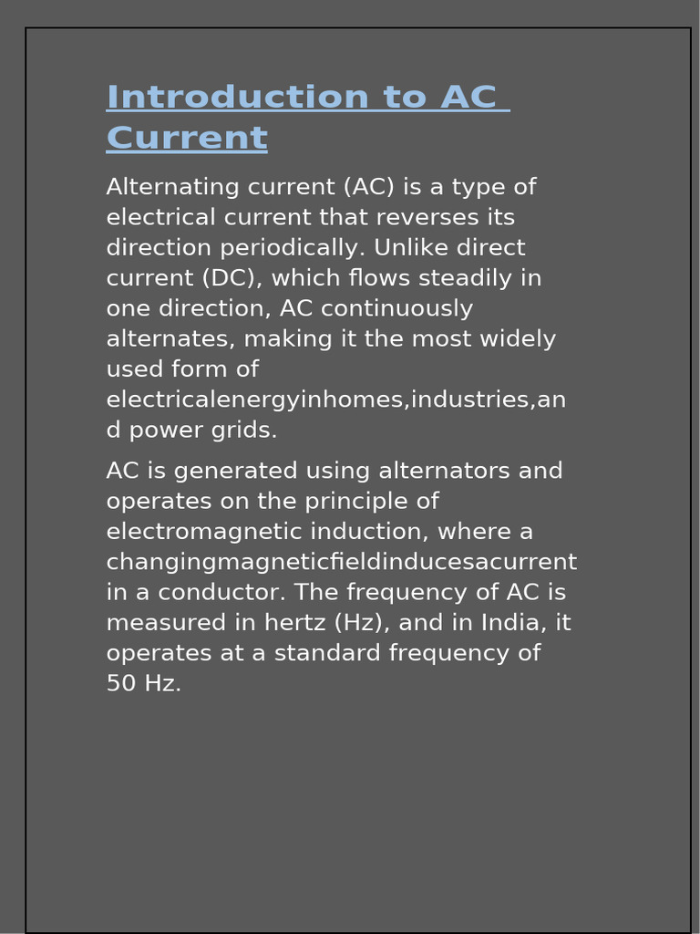 Understanding Alternating Current (AC) | PDF | Alternating Current ...