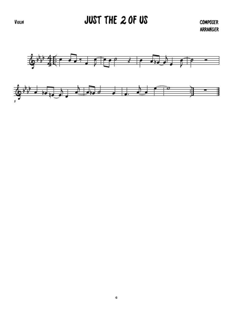 Partition pour violon : Just the 2 of Us | PDF