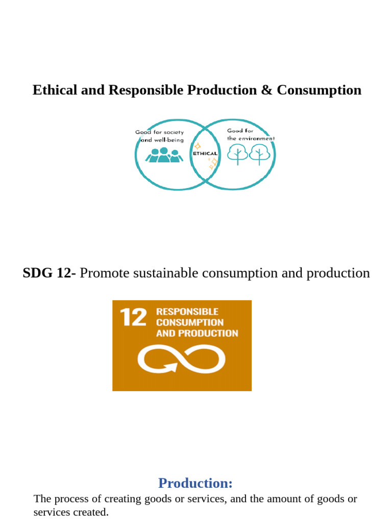 Ethical Consumption and Sustainable Production | PDF | Sustainability ...