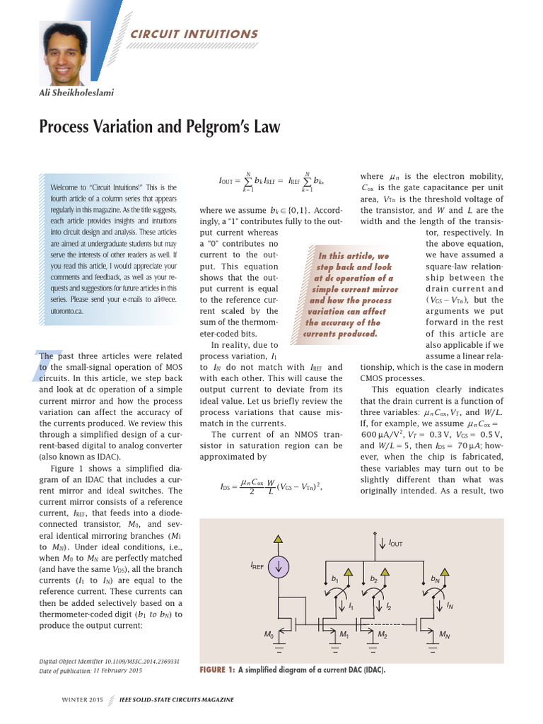 Process Variation and Pelgrom’s Law | PDF | Mosfet | Field Effect ...