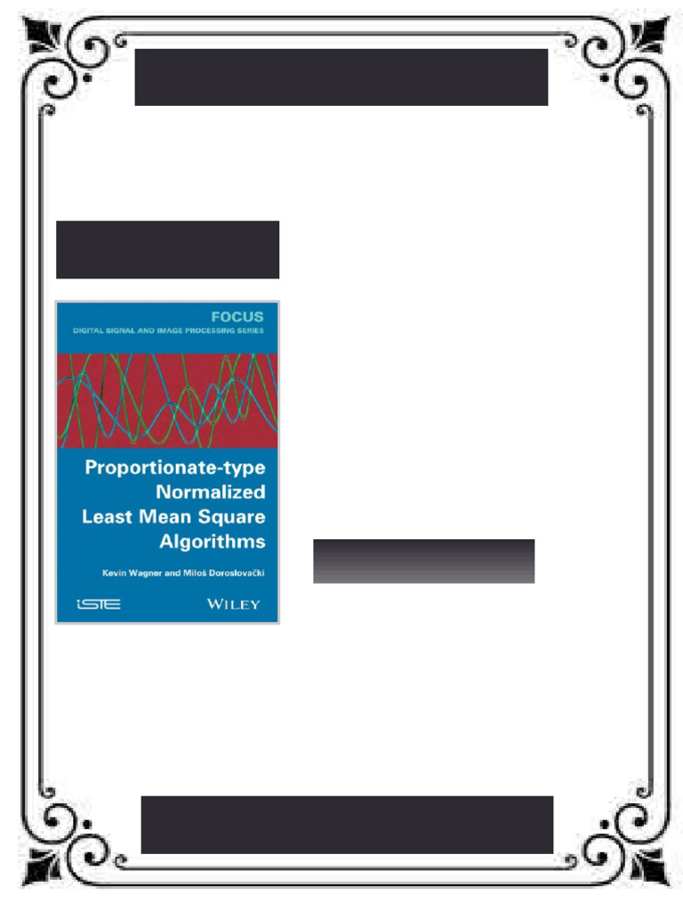 Proportionate type Normalized Least Mean Square Algorithms 1st Edition ...