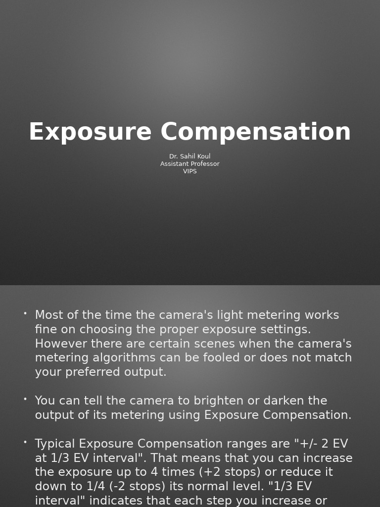 Mastering Exposure Compensation & White Balance | PDF | Exposure ...