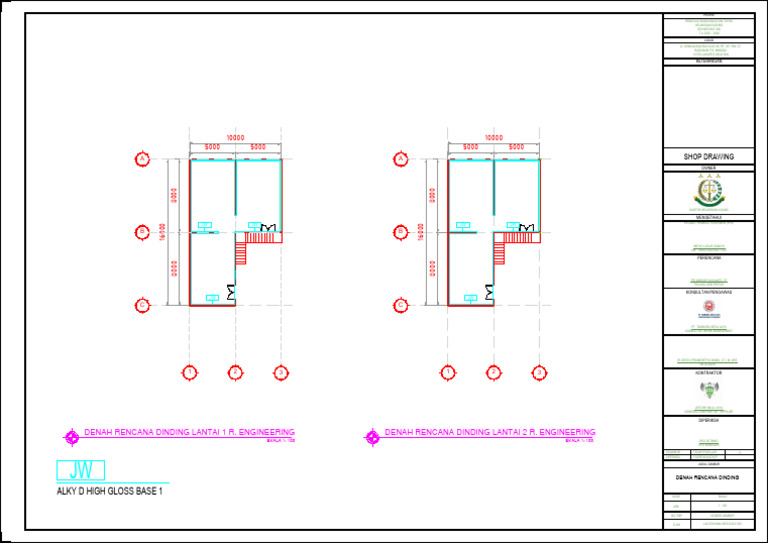 Denah Dinding Lantai 1 R. Engineering | PDF