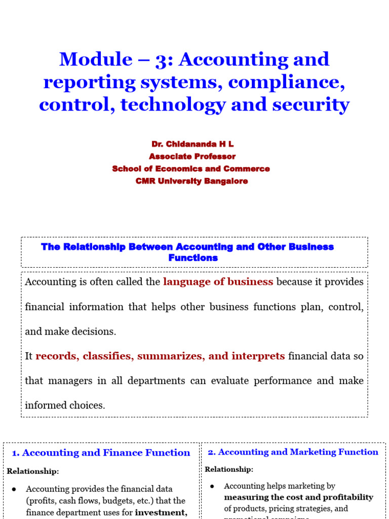 Module – 3_ Accounting and Reporting Systems, Compliance, Control ...