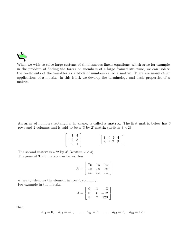 Introduction to Matrices and Their Properties | PDF | Matrix ...