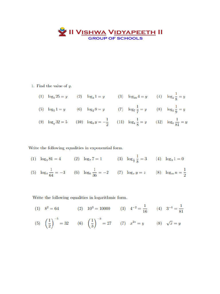 Grade 9 (03.11.25) Math Worksheet Rectilinear Figures and Logarithm | PDF