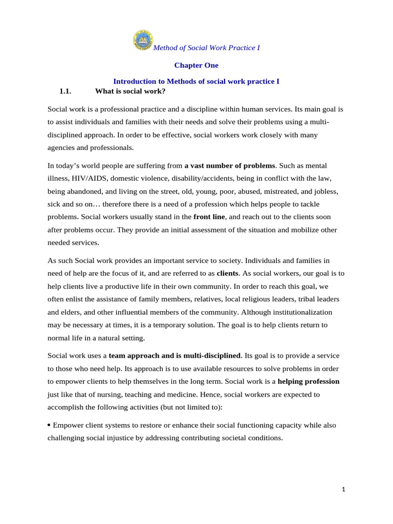 Practice I Material | PDF | Social Work | Theory