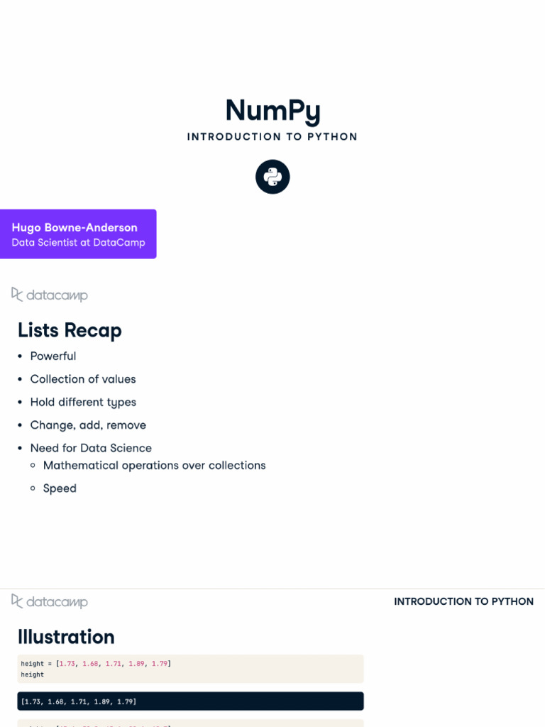 Your First NumPy Array - Python | PDF