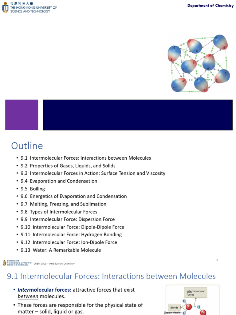Intermolecular Forces in Chemistry | PDF | Intermolecular Force | Liquids