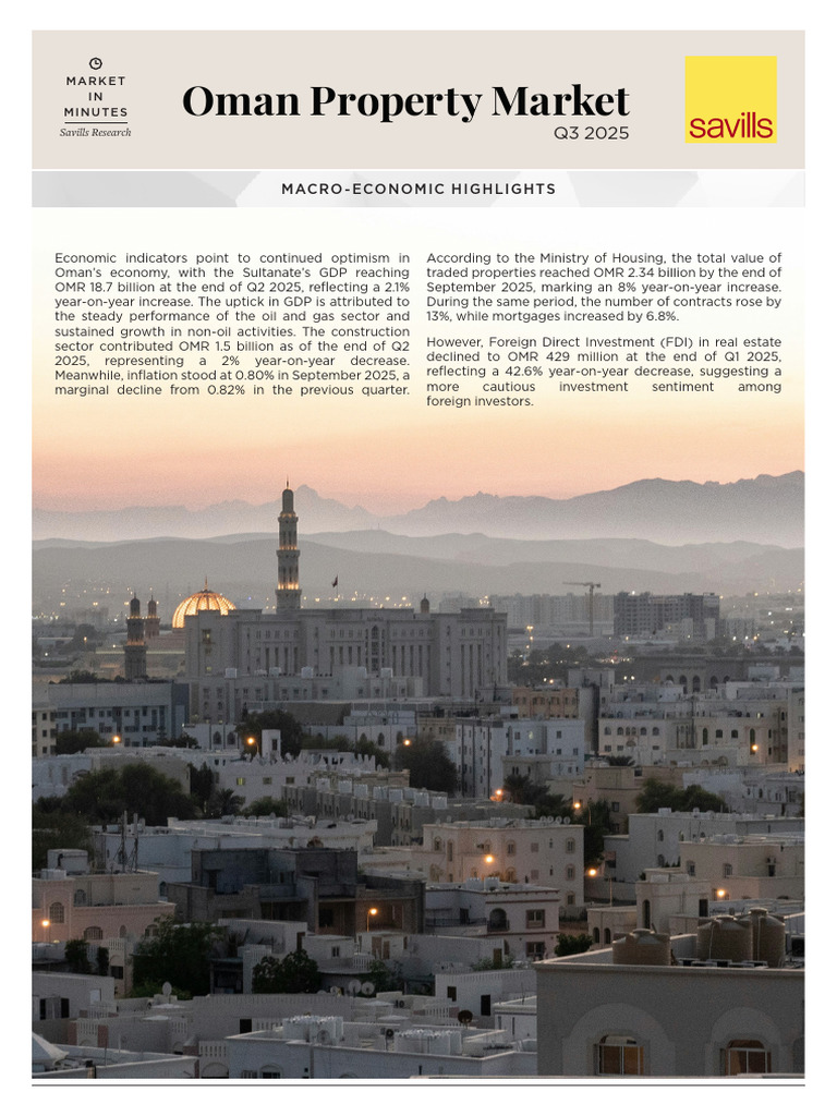 Oman Property Market Insights Q3 2025 | PDF | Oman | Economies