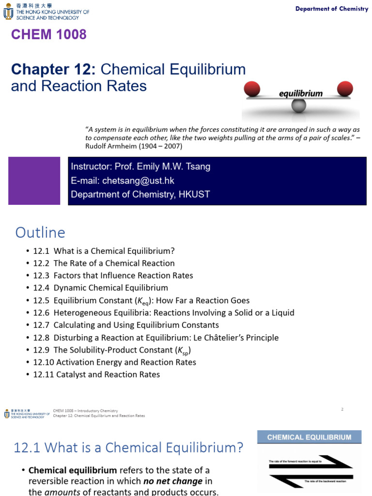Chemical Equilibrium and Reaction Rates | PDF | Reaction Rate ...