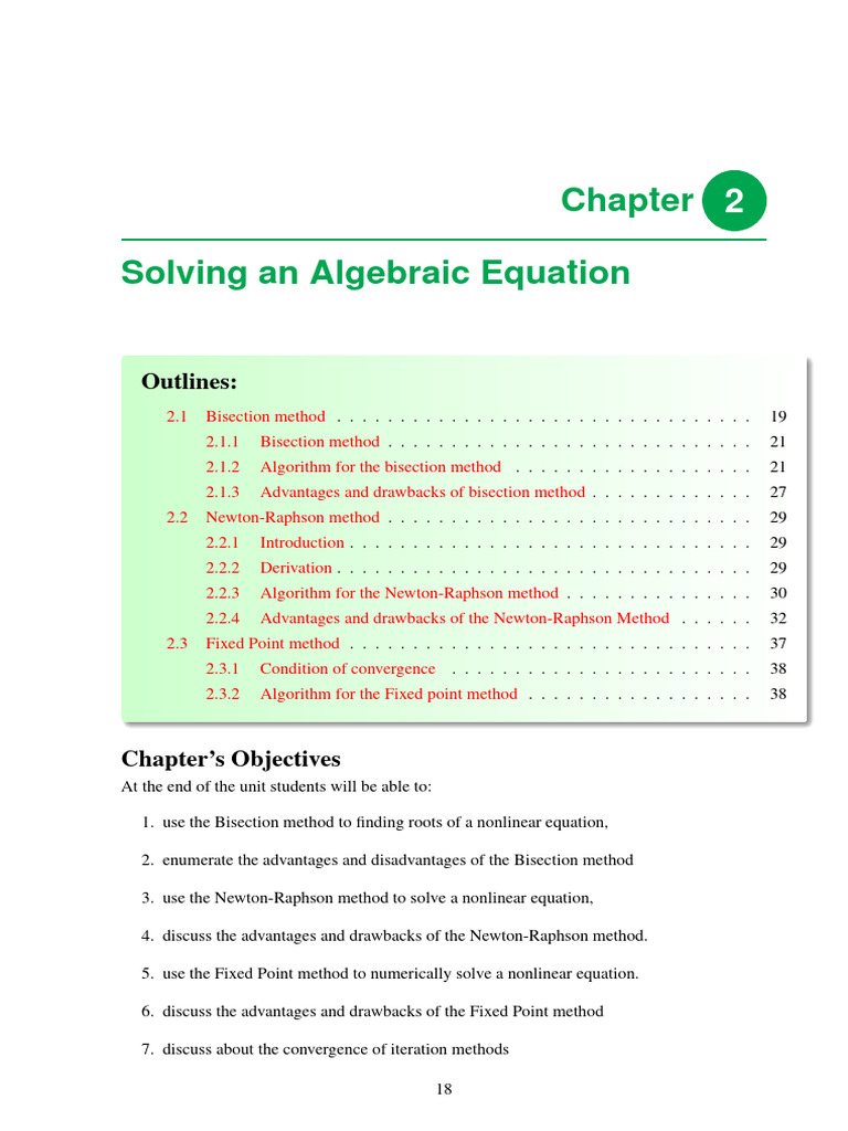 Algebraic Equation Solving Methods | PDF | Numerical Analysis | Equations