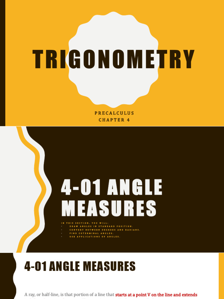 Trigonometry: Angle Measures & Functions | PDF | Trigonometric ...